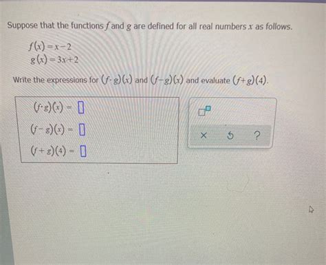 Solved Suppose That The Functions F And G Are Defined For Chegg