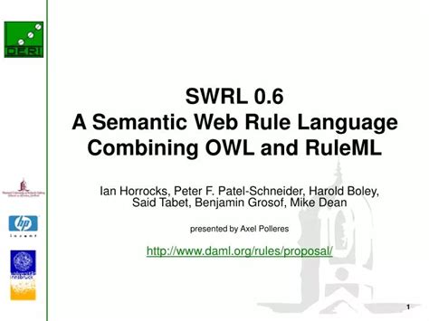 ppt swrl 0 6 a semantic web rule language combining owl and ruleml powerpoint presentation