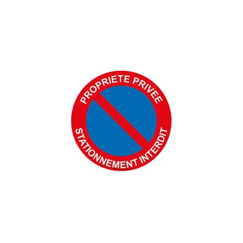 Sticker Panneau Interdiction de Stationner Propriété Privée Rouge
