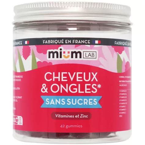 Mium Lab Cheveux Et Ongles 42 Gummies Sans Sucre En Vente En Pharmacie