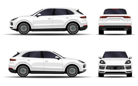 Coche Suv Realista Vista Frontal Vista Lateral Vista Trasera