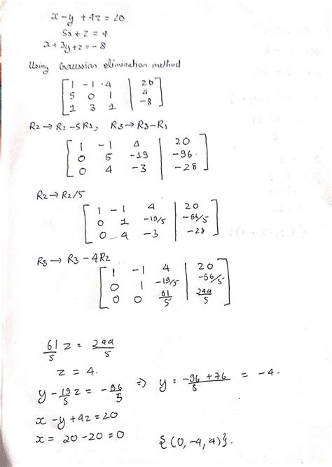 [solved] solve the system of equations using matrices use gaussian course hero