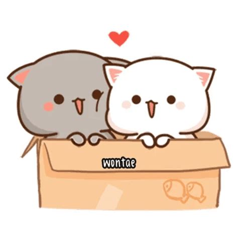 Mochi Mochi Peach Cat WhatsApp Stickers Stickers Cloud
