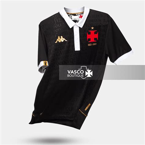 Camisa Vasco Oficial III 2023 Kappa Juvenil Camisas Negras