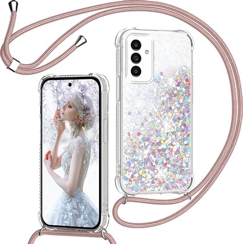 Handykette für Samsung Galaxy A14 5G 4G Hülle mit Band Glitzer