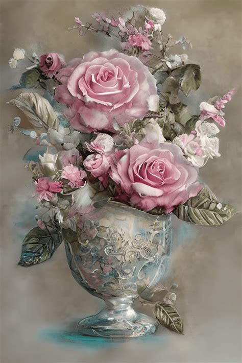 Beautiful Shabby Chic Champagne Glasses With Pink Rose And Teal Flowers