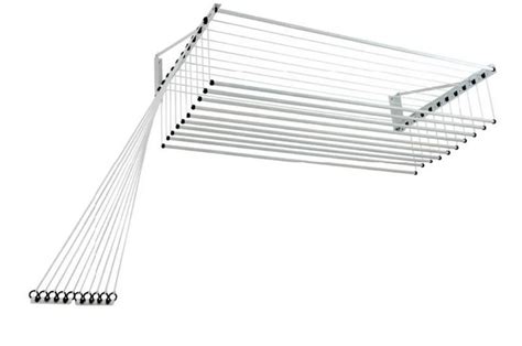 Varal De Teto 10 Varetas Individuais Branco De Aço 100cm Maxeb