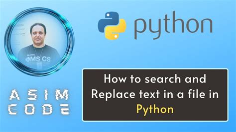 how to search and replace text in a file in python youtube
