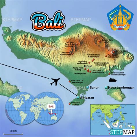 StepMap Bali Stepmap Karte 2 Landkarte für Deutschland