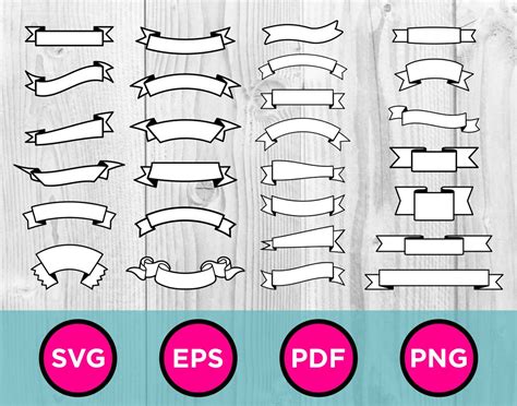 Banners Ribbons Svg Ribbons Svg Labels Stencils Printable Ribbons