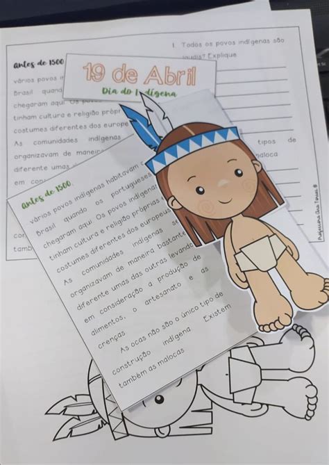 Dia do Indígena Atividades de sala de aula Povos indígenas Indígena