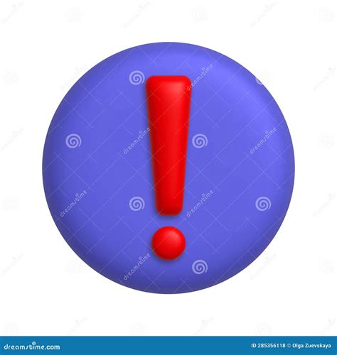 Red Exclamation Mark Symbol On A Purple Button Attention Or Caution