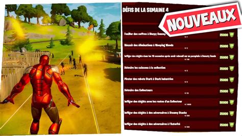 LISTE COMPLÈTE DÉFIS SEMAINE 4 SAISON 4 CHAPITRE 2 FORTNITE YouTube