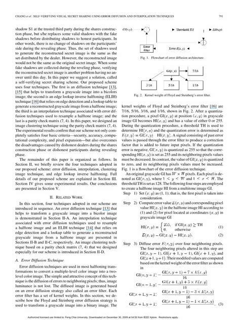 pdf self verifying visual secret sharing using error diffusion and interpolation techniques