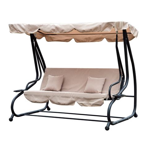 Buy Outsunny 3 Seater Garden Swing Seat Bed Outdoor Swing Chair Bench