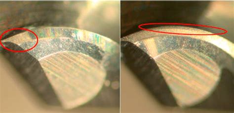 Tool Wear Progression On A Ball Nose End Mill After 15 Minute Left