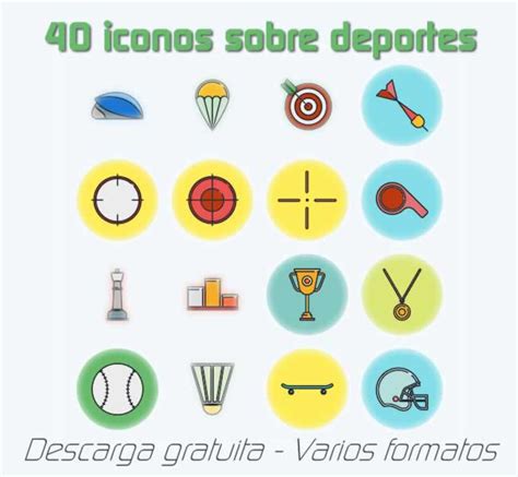 40 Iconos De Deportes Adaptables En Varios Formatos Estilos Y