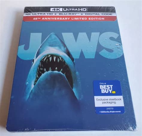 JAWS STEELBOOK 4K UHD Blu Ray Digital 45th Anniversary Roy