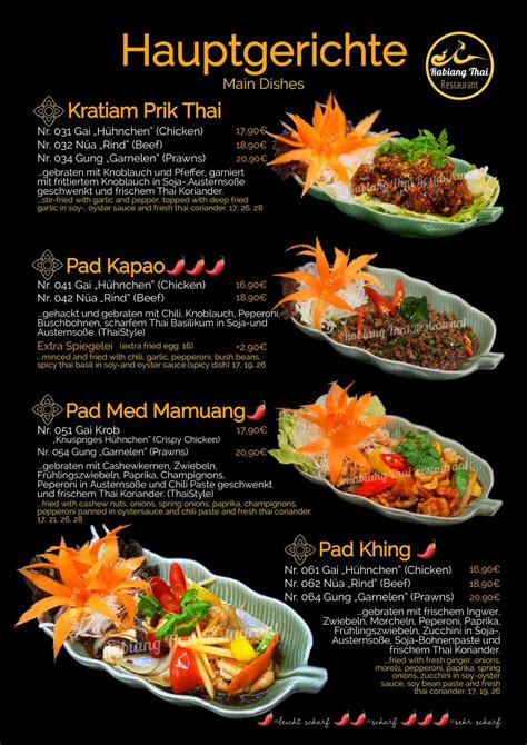 Speisekarte Rabiang Thai Restaurant M Nchen