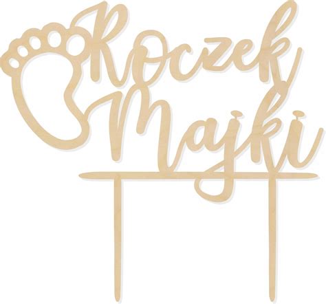 TOPPER NA TORT Roczek Imię Stopa 1 urodziny 8461482832 oficjalne