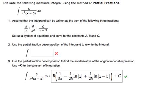 solved evaluate the following indefinite integral using the
