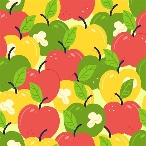 Patr N Sin Fisuras Con Fondo De Ilustraci N De Vector De Manzanas