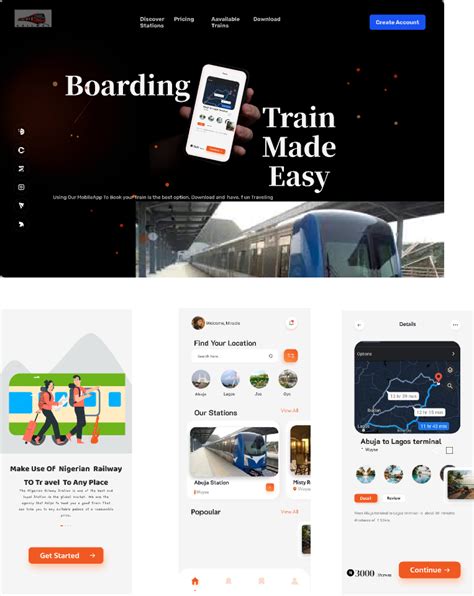 Railway Mobile App Onboarding Screen And Hero Section Figma Community