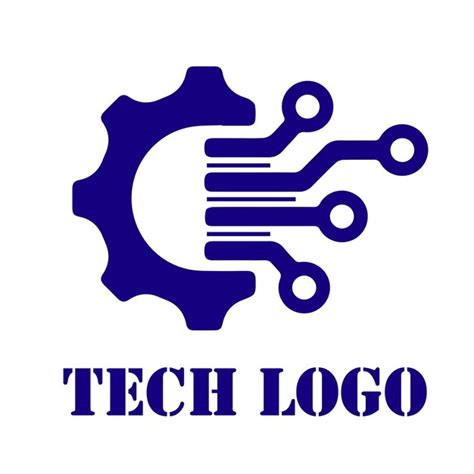 Impresionante diseño de logotipo de tecnología Vector Premium