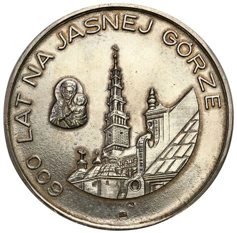 Medal Jan Paweł II 600 lat Jasnej Góry srebro archiwum niemczyk pl