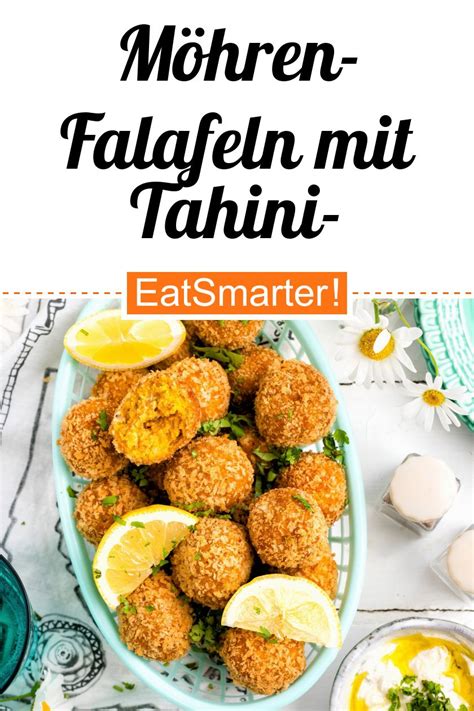 Möhren Falafeln mit Tahini Joghurt Dip Rezept EAT SMARTER