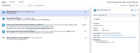 create qr code in blazor using asp core