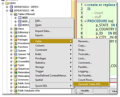 how to create table in oracle sql developer