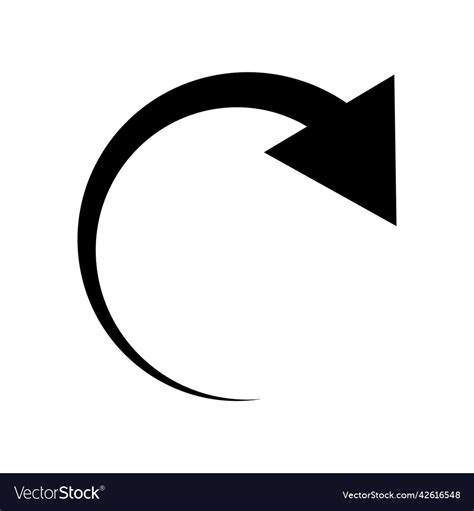 Icon On A Curved Arrow Royalty Free Vector Image