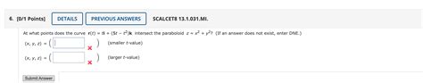 solved at what points does the curve r t ti 5t−t2 k