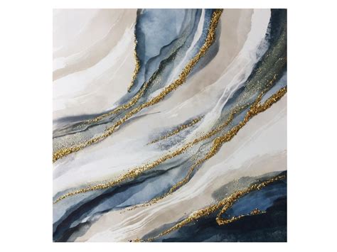 Ripley CUADRO RIPLEY HOME ABSTRACTO 100 X 100 CM AZUL DORADO