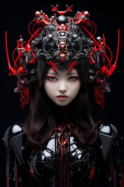 Femme Cyberpunk Dans Un Cyber World Futuriste Modèle 3d Réaliste D un