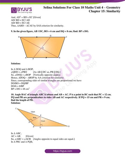 Selina Solutions Concise Mathematics Class 10 Chapter 15 Similarity