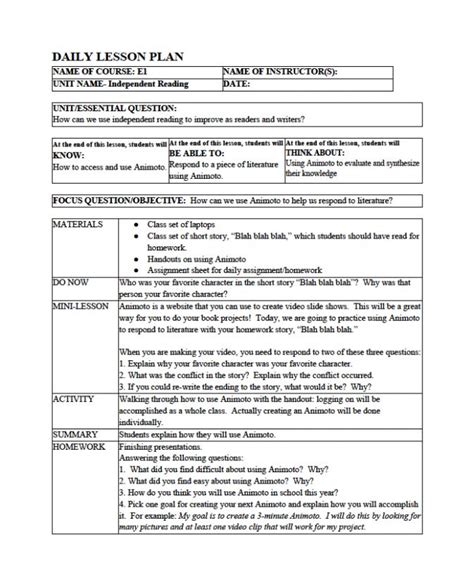 Lesson Plan On Materials For Grade 1