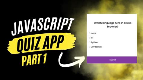 make a quiz app using javascript part 1 youtube