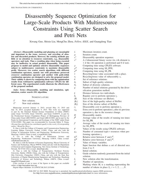 pdf disassembly sequence optimization for large scale products with multiresource constraints