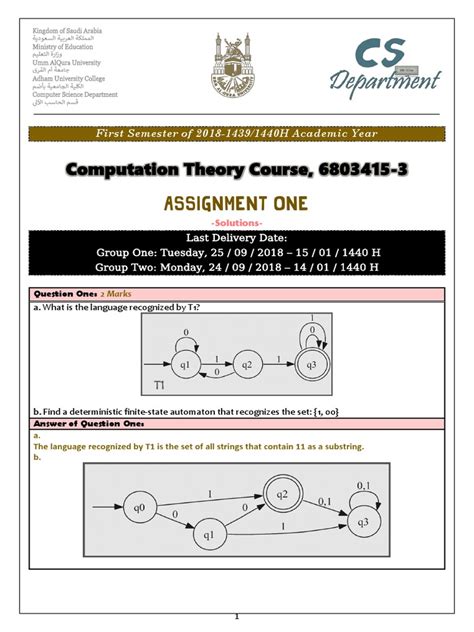 ct assignmentone solutions pdf metalogic theoretical computer science