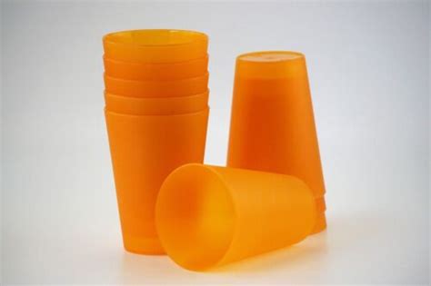 40 Plastik Mehrweg Trinkbecher Orange 0 4 L Partybecher Plastikbecher