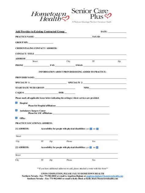 Fillable Online Credentialing Application Packet Instructions Hospital