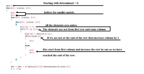 determinant of a matrix using recursion