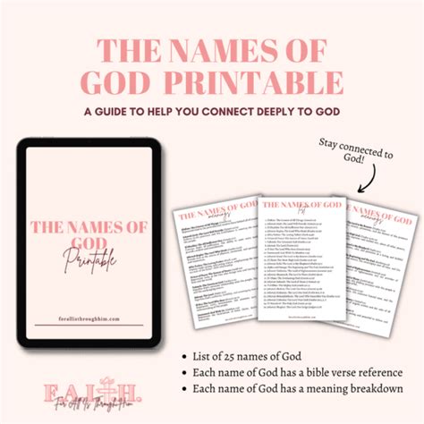 THE POWERFUL NAMES OF GOD Free Printable For All Is Through Him