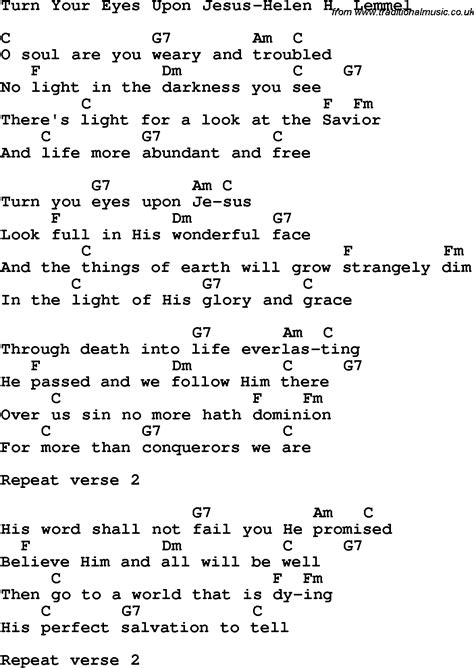 Turn Your Eyes Upon Jesus Lyrics And Chords Sheet And Chords Collection