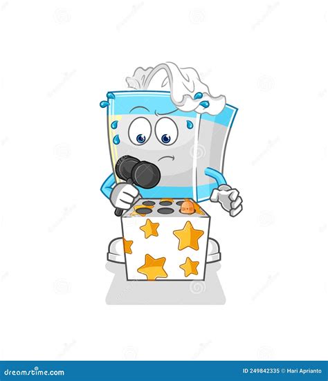 Juego De Caja De Tejidos Con Una Mascota De Topo Vector De Dibujos