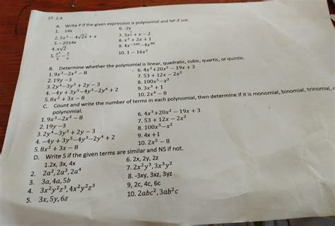 a write p if the given expression is a polynomial and np is notb determine whether the