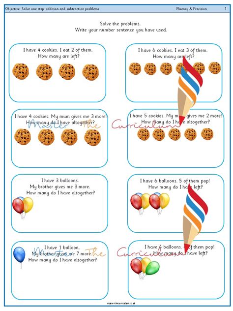 year 1 solve one step problems that involve addition and subtraction using concrete objects