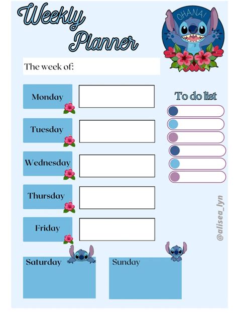 Weekly Planner Stitch Notability Gallery